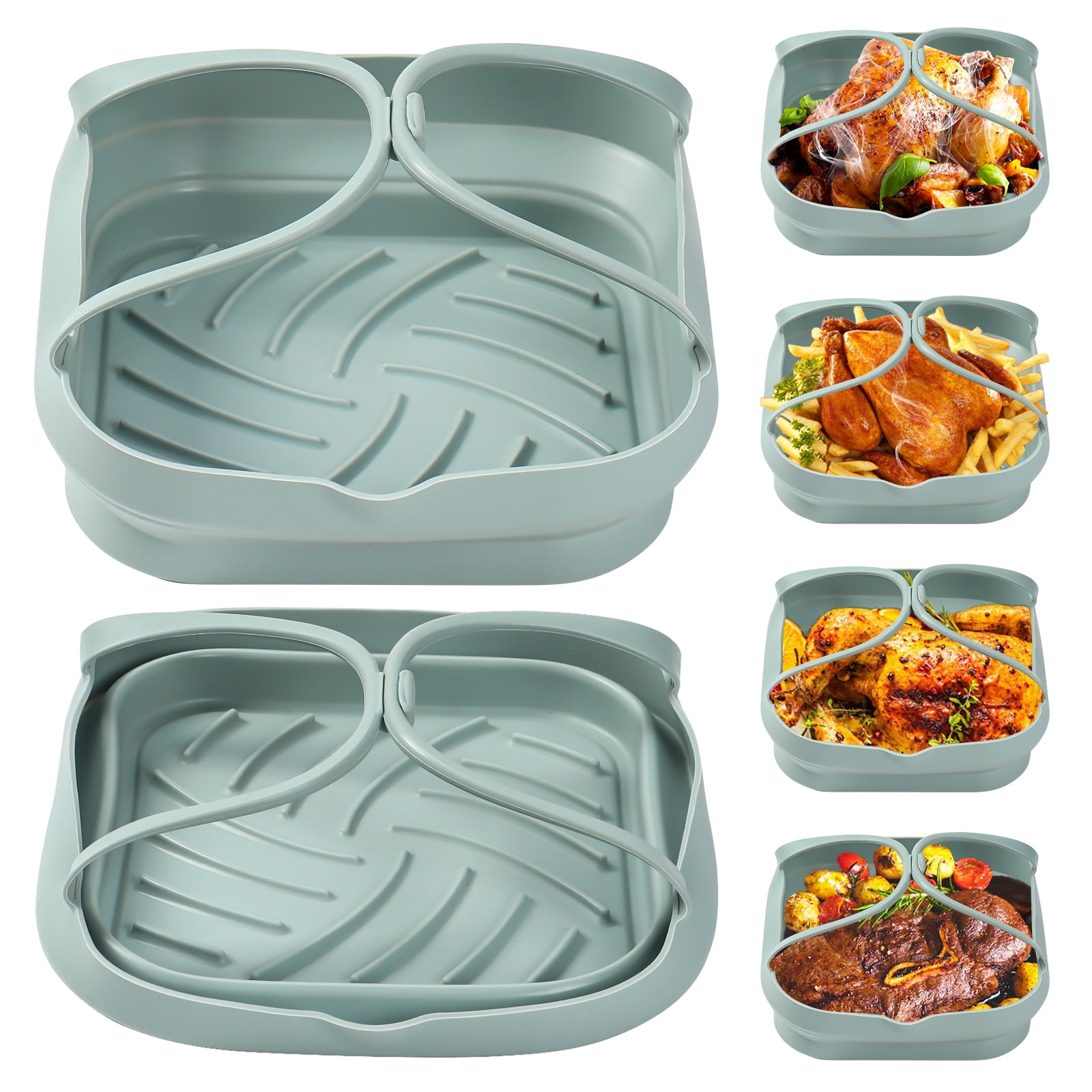 Dayup Air Fryer Silicone Liners 8 Inch Square Air Fryer Liners, 2 Pack ...