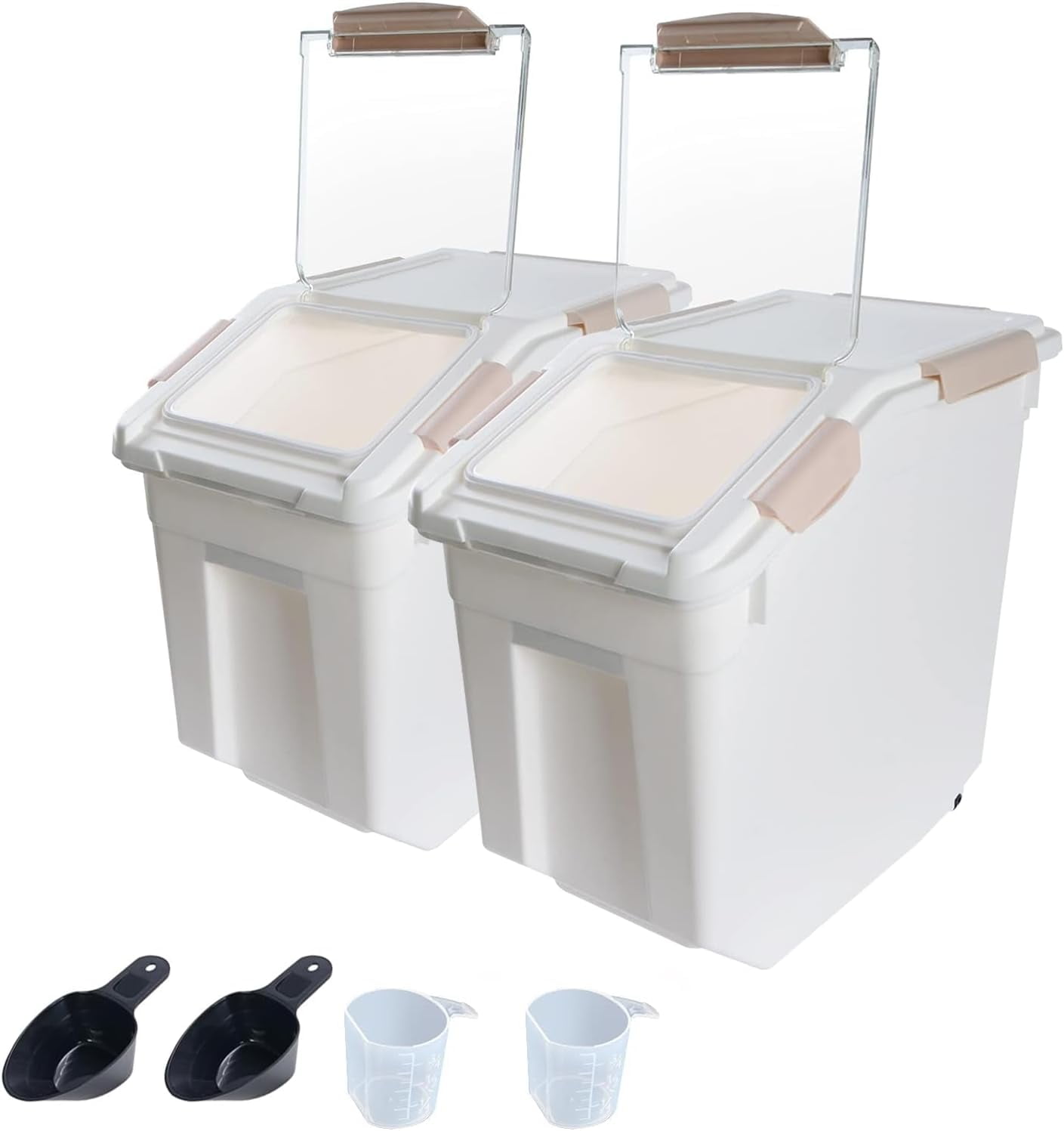 2Pack Airtight Flour Storage Container 25 lb Rice Storage Container ...