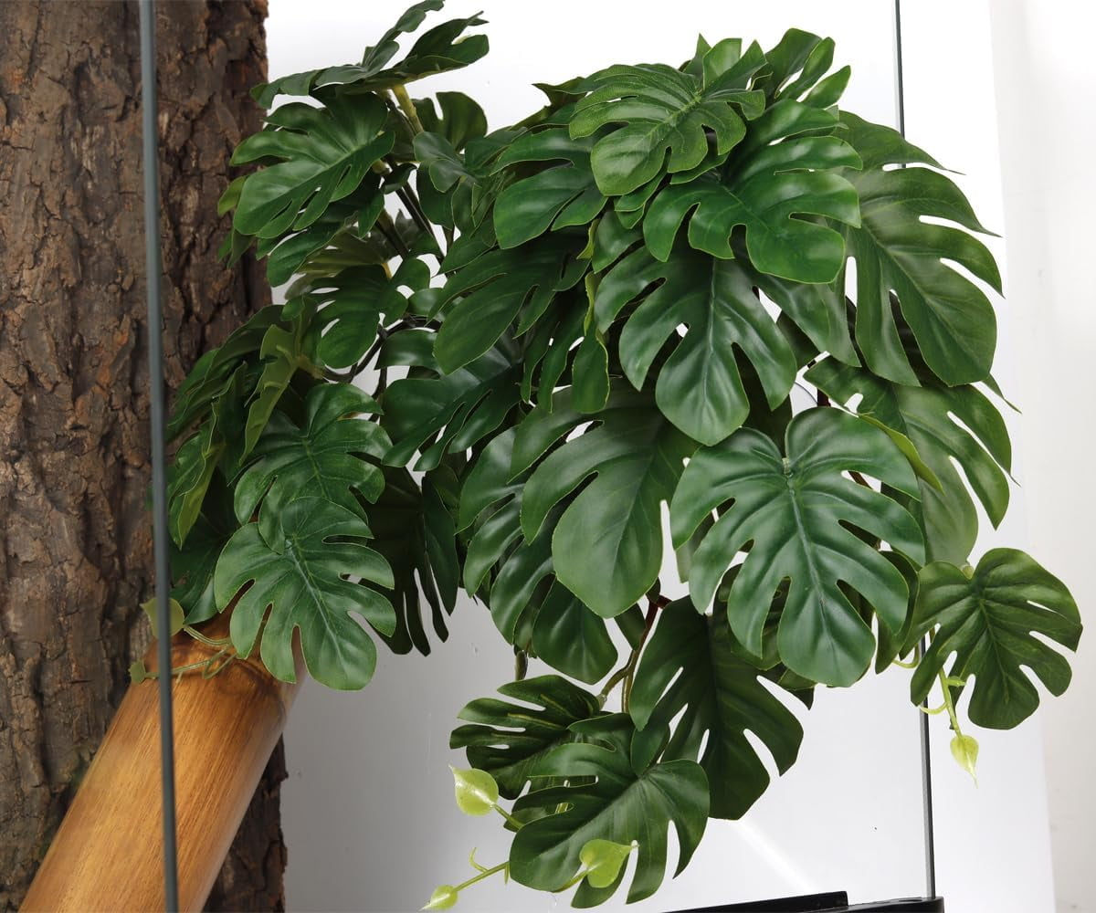 2Pack Artificial Hanging Plants for Reptile Terrarium, Snake Decor with ...