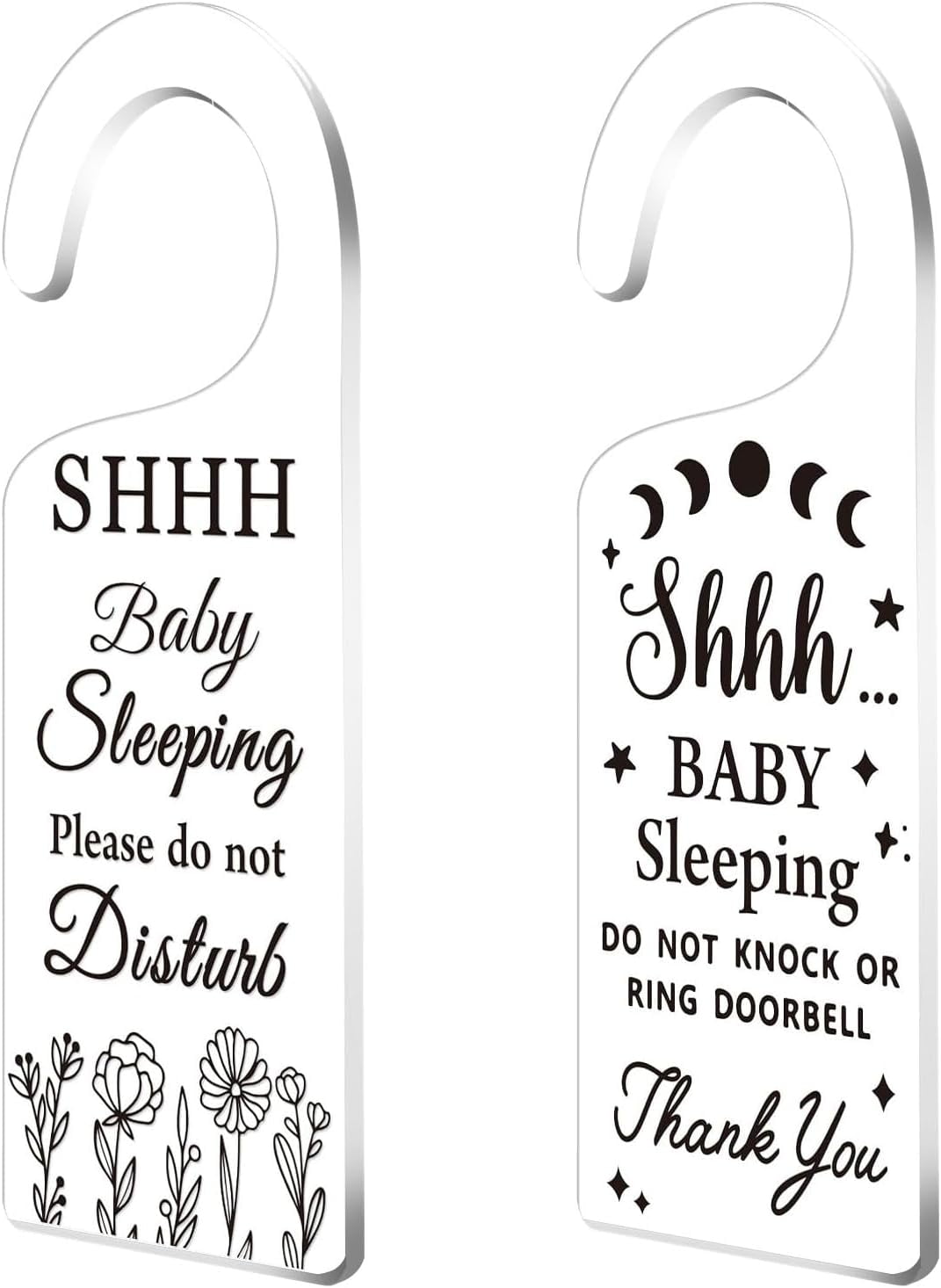 2Pack Baby Sleeping Door Hands Hanger Sign Acrylic Notice Door Hanger ...