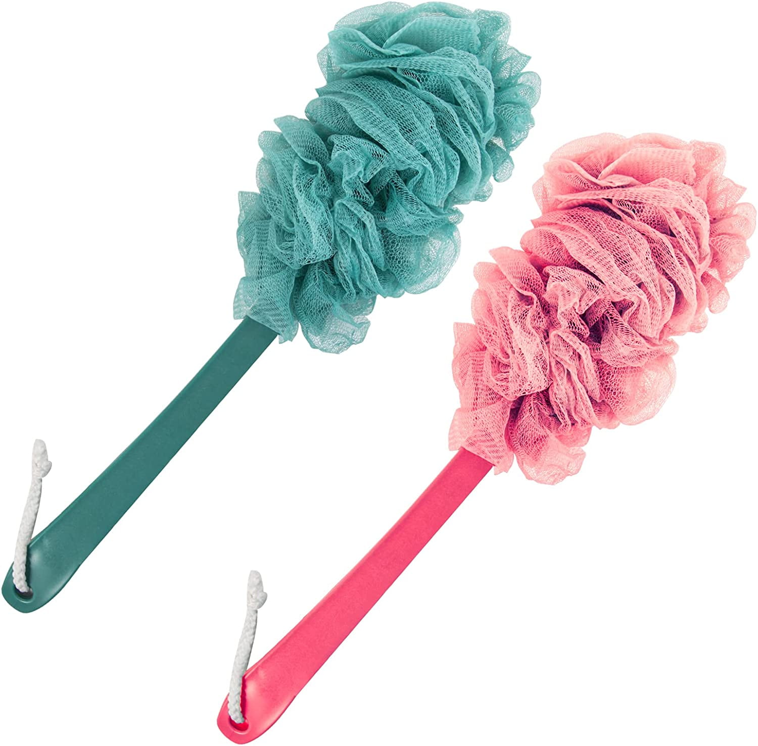 2Pack Back Scrubber for Shower, Loofah Sponge Brush Exfoliating Body ...