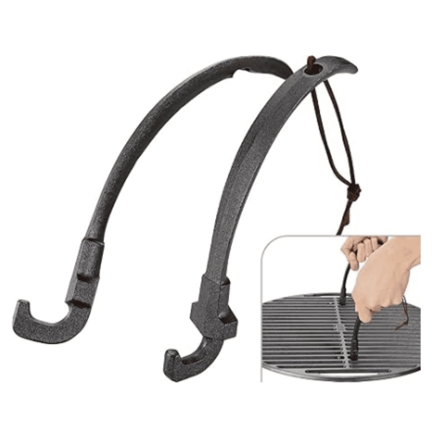 2Pack Barbecue Cooking Grids Gripper, Cast Iron Grill Grate Lifter Tool ...