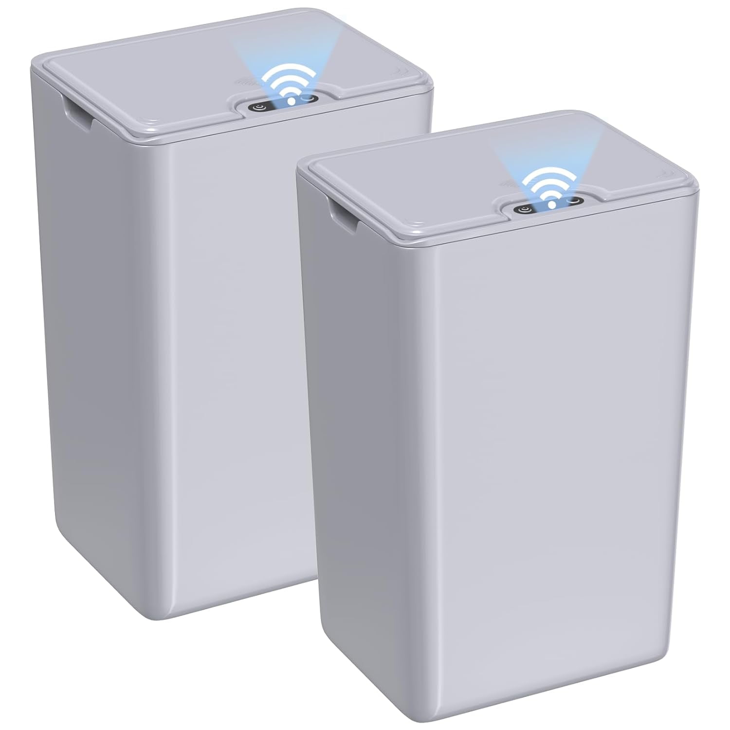 2Pack Bathroom Small Trash Can with Lid, 4 Gallon Touchless Automatic ...