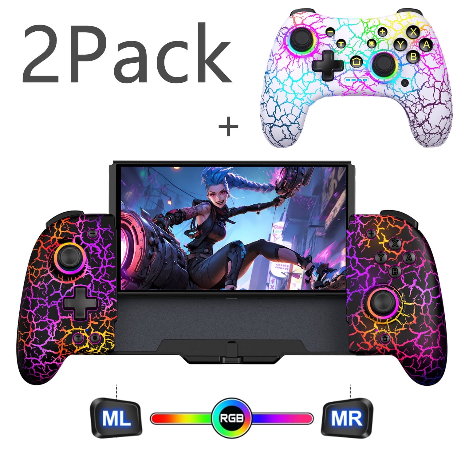 2Pack Beboncool Switch Controller for Nintendo/Switch OLED with ...