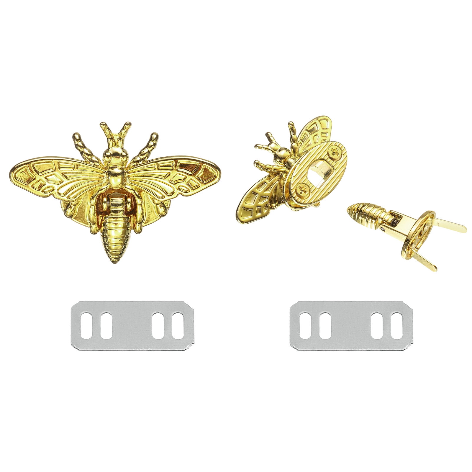 2Pack Bee Turn Lock Clasp, 1.85" x 1.22" Closures Lock Fasteners, Light ...