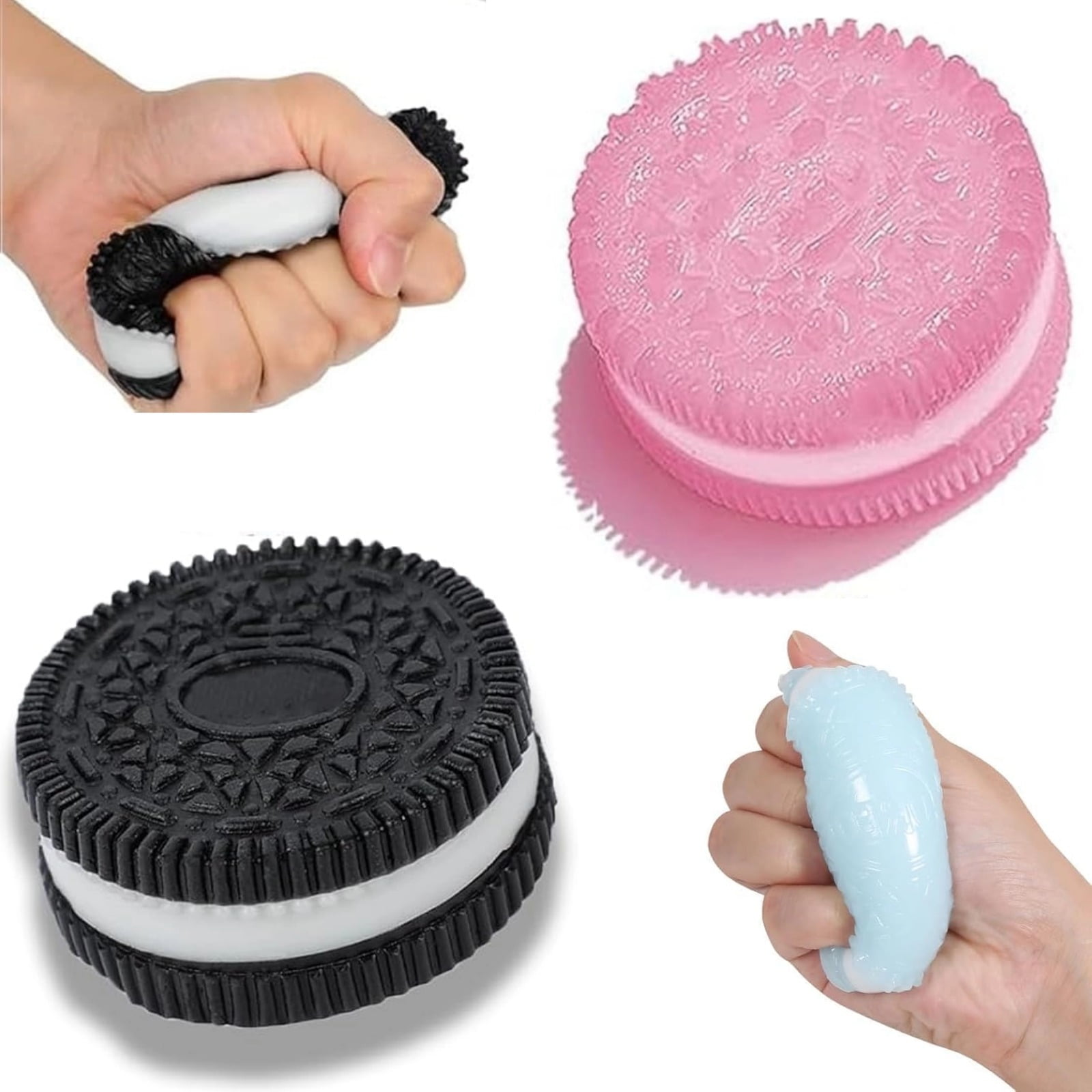 2Pack Biscuit Stress Relief Toy,Pinching Sandwich Simulation,Ultra-Soft ...