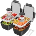 2Pack Black 68oz Bento Box Salad Lunch Container - Walmart.com