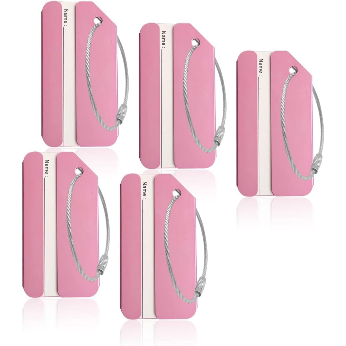 2Pack Black Aluminum Luggage Tag with Name ID Card Perfect to Quickly ...
