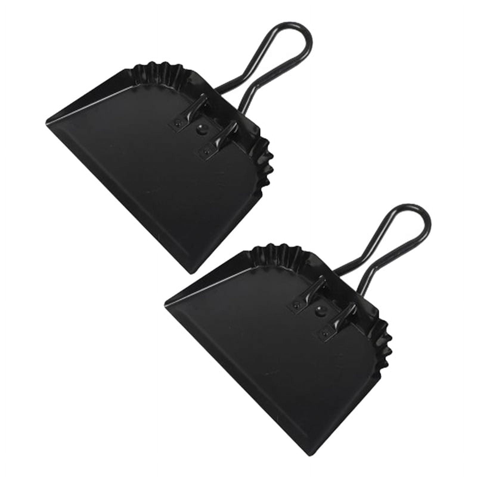 2Pack Black Metal Dustpan, 12 Inch Dust Pan Dustpan for Indoor, Outdoor ...