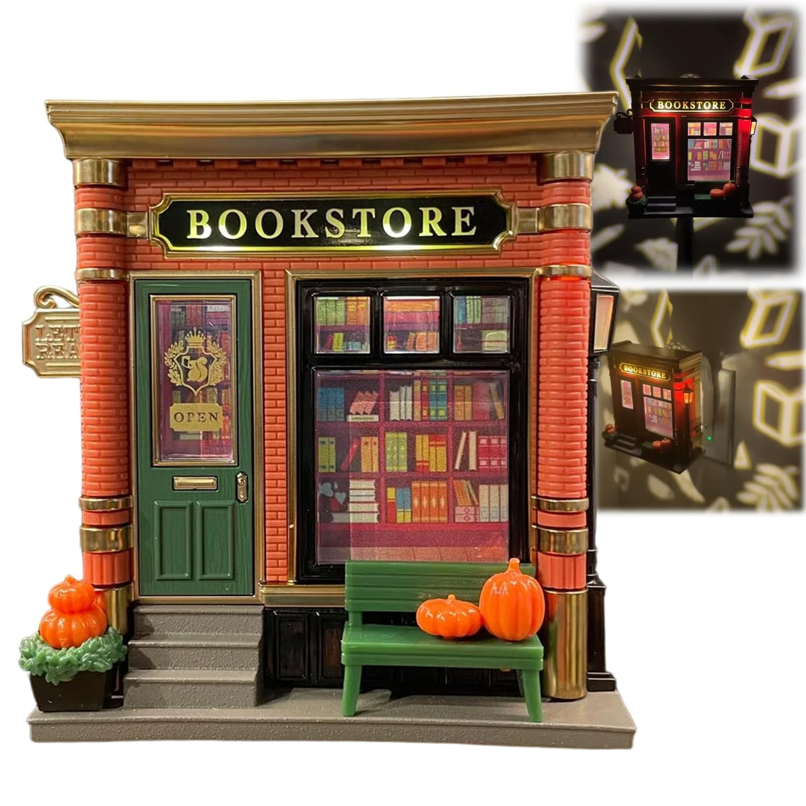 2Pack Bookstore WallFlower Nightlight, 3D Mini Bookstore FaçAde with ...