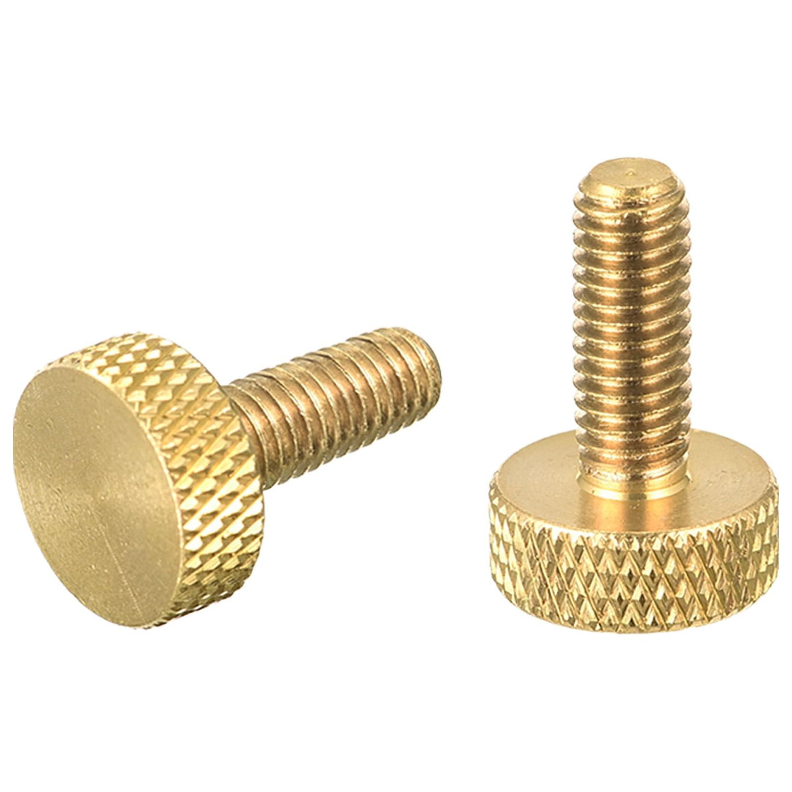 2Pack Brass Knurled Thumb Screws, M5x12mm Flat Grip Bolt Knobs ...
