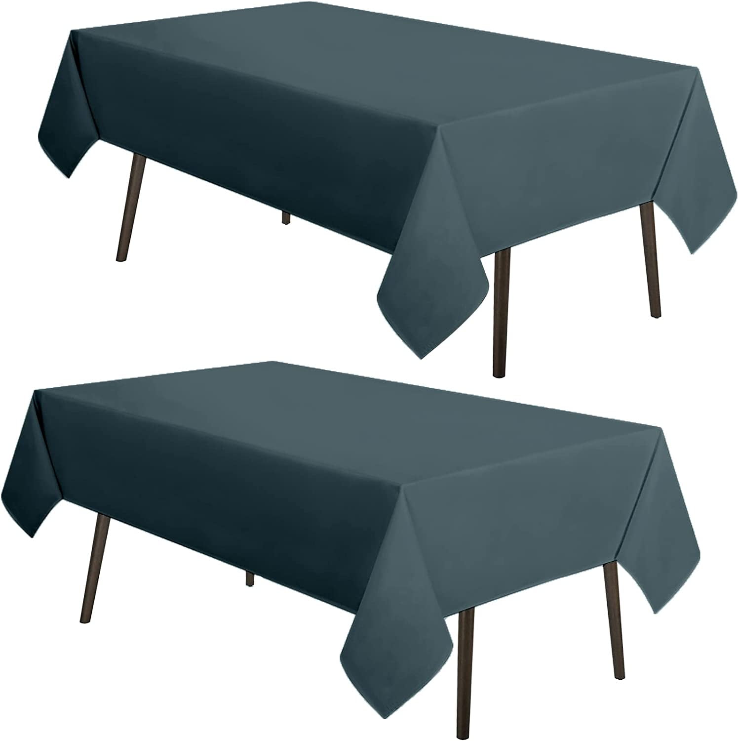 2Pack Bulish Grey Tablecloth 90x156 Inch Rectangle Table Cloth- Wrinkle ...