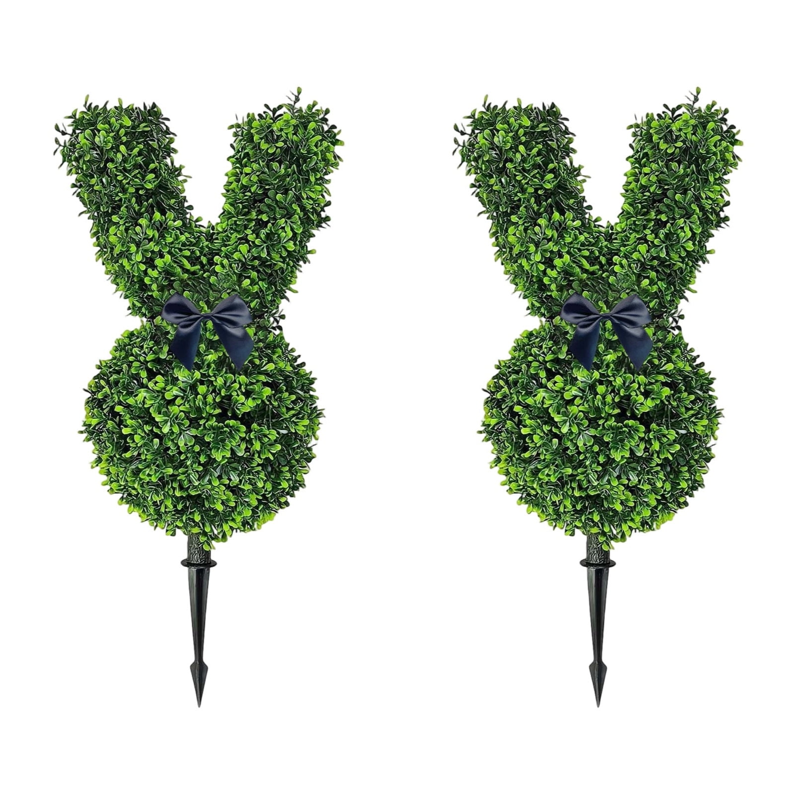 2Pack Bunny Topiary, Green Artificial Rabbit-Shaped Topiary Tree with ...