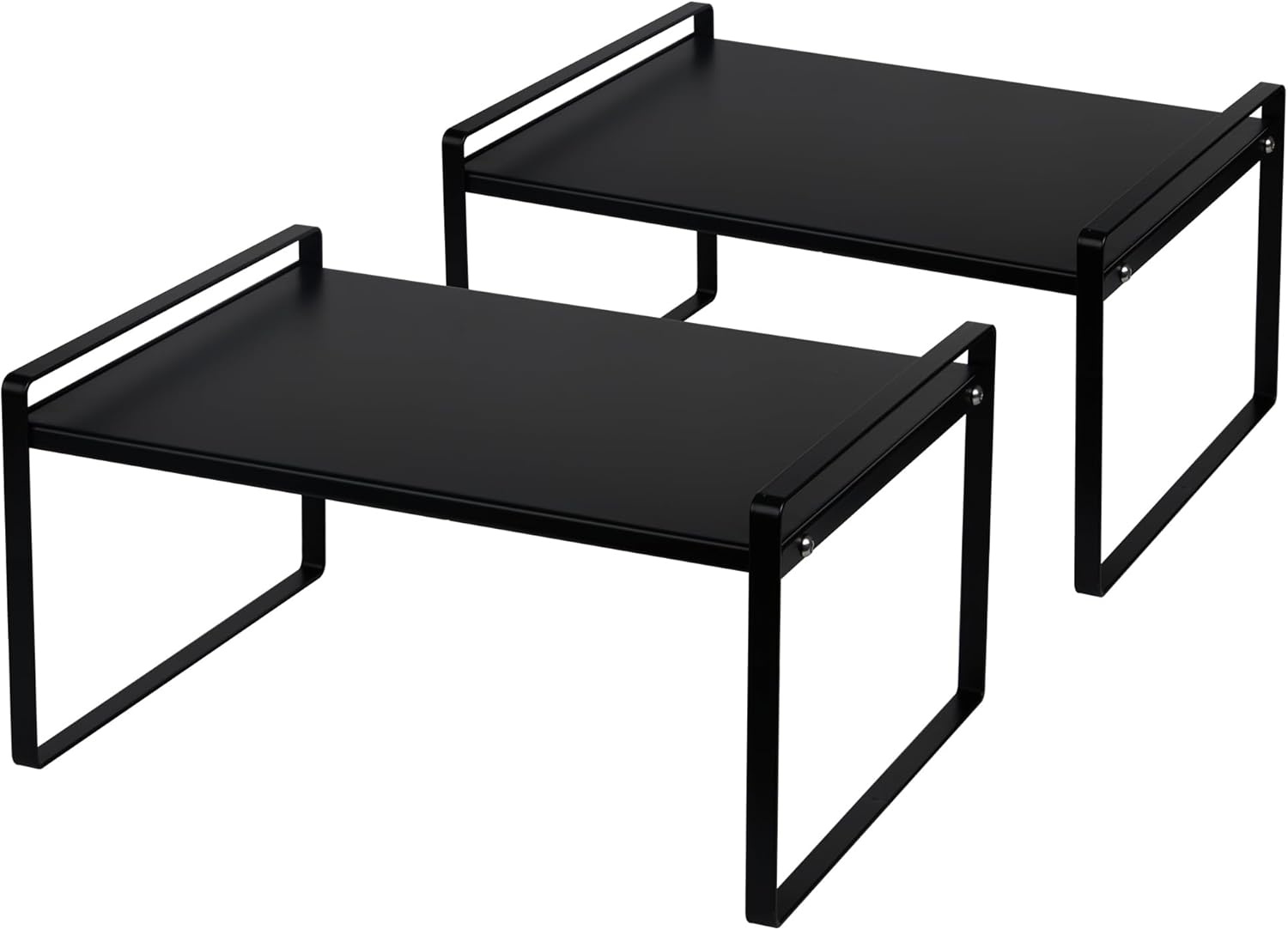 2Pack Cabinet Shelves Stackable Shelf Organizer Rack Riser for Kitchen ...