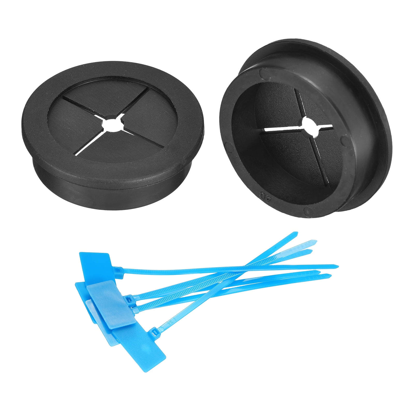2Pack Cable Cord Grommet, 1-9/16"(40mm) Rubber Grommets with Cable Ties ...