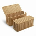 2Pack Cable Management Box, Handwoven Imitation Rattan Cord Organizer ...