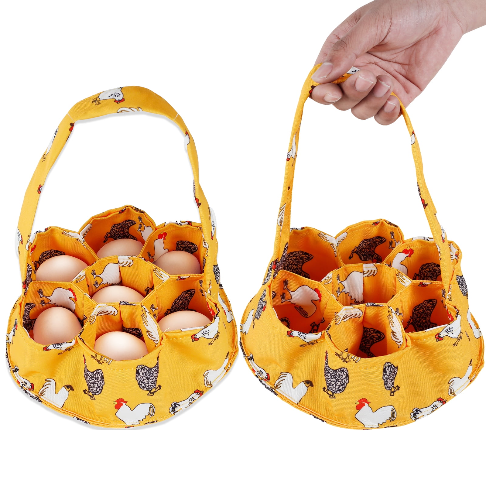 2Pack Canvas Egg Collecting Basket,Collecting Egg Bag Handbag,Farmhouse ...