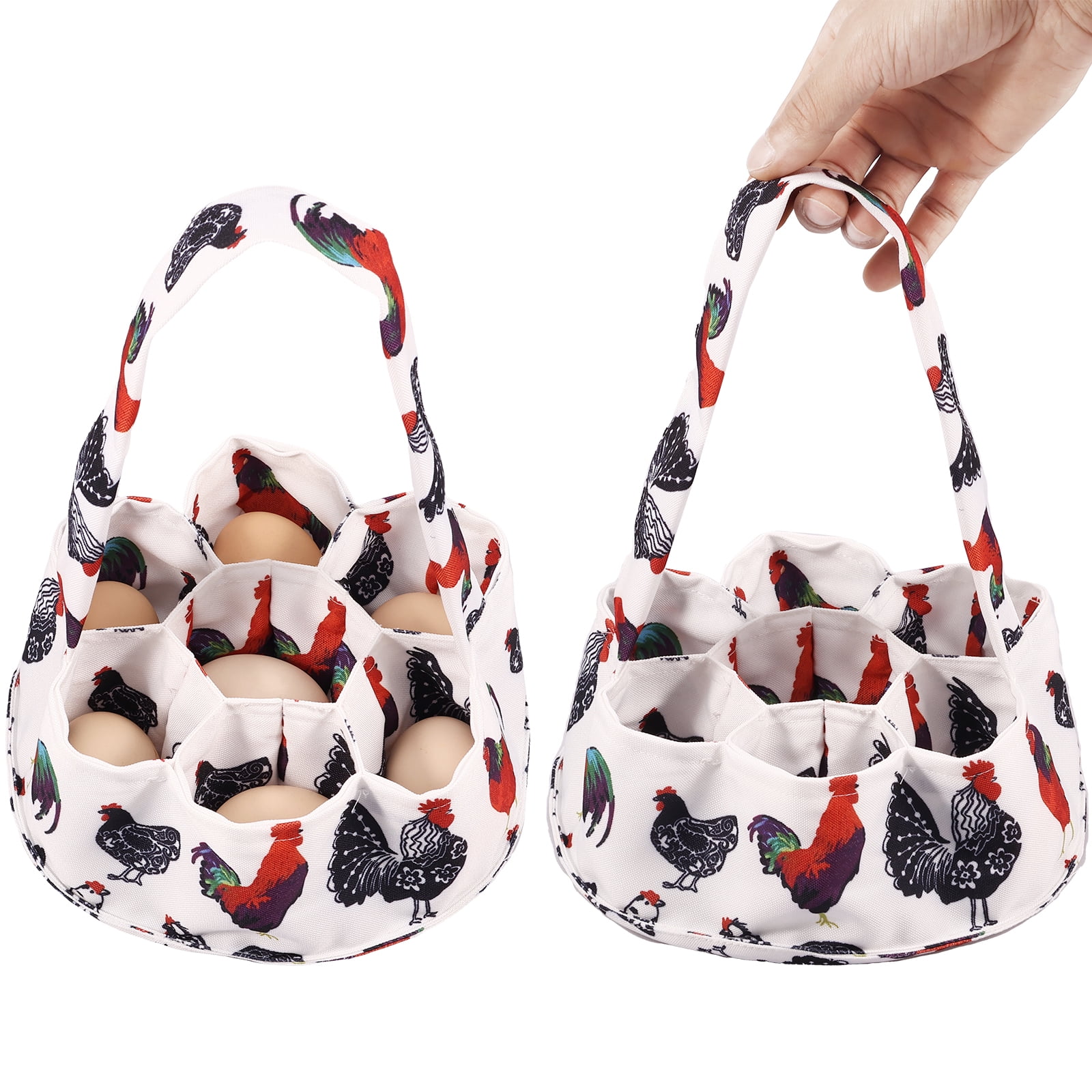 2Pack Canvas Egg Collecting Basket,Collecting Egg Bag Handbag,Farmhouse ...