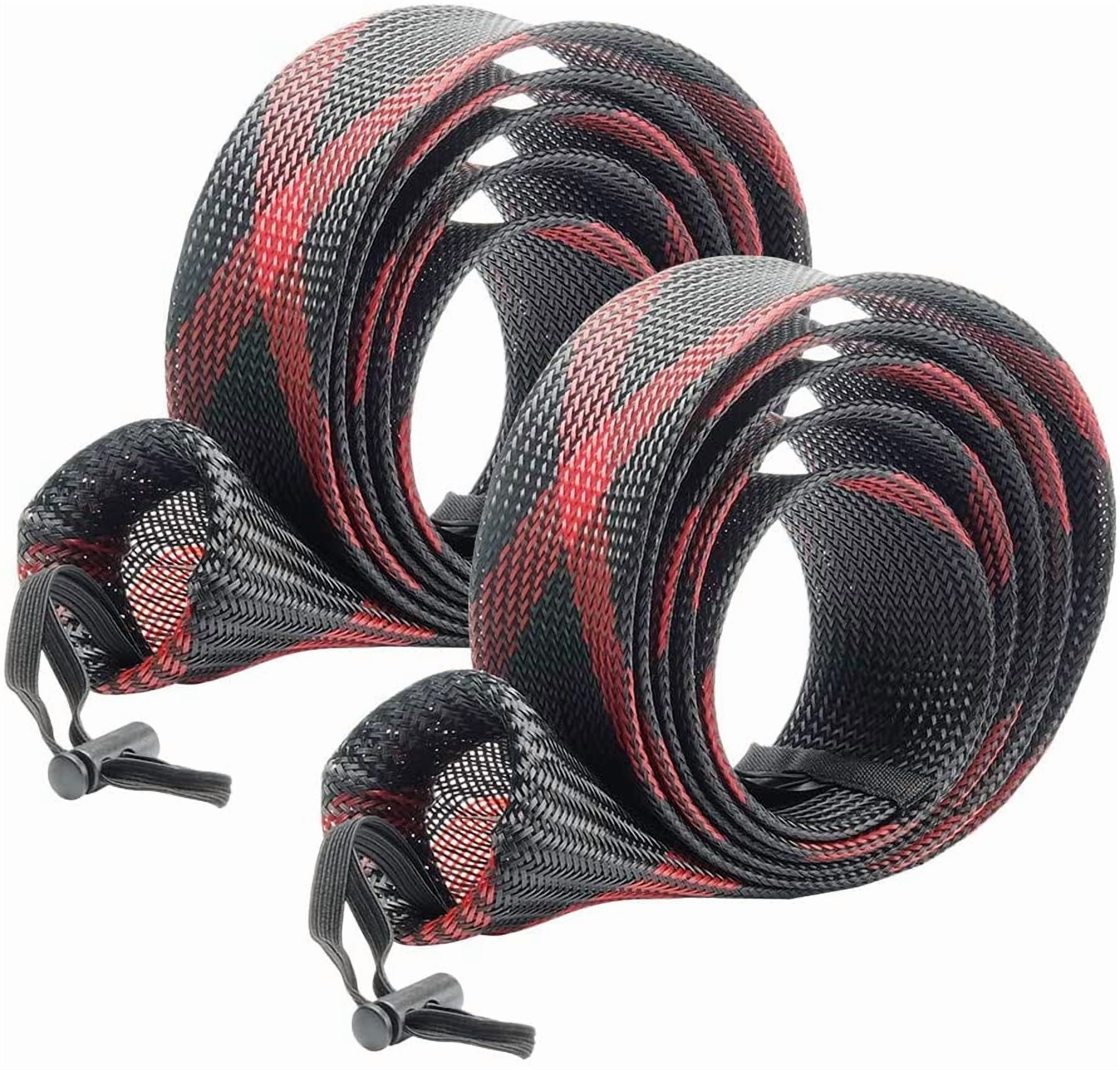 2Pack Casting/Spinning Fishing Rod Socks Braided Mesh Rod Sleeve Cover ...