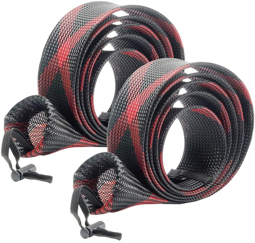 2Pack Casting/Spinning Fishing Rod Socks Braided Mesh Rod Sleeve Cover ...