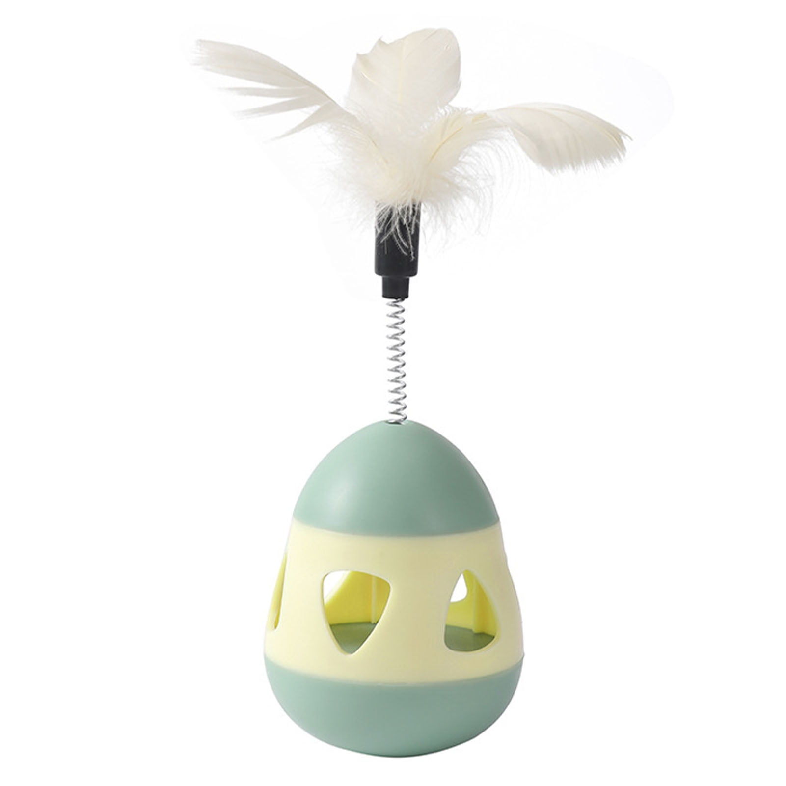 (2Pack) Cat Treat Dispenser Toy with Feather Interactive Prevent ...