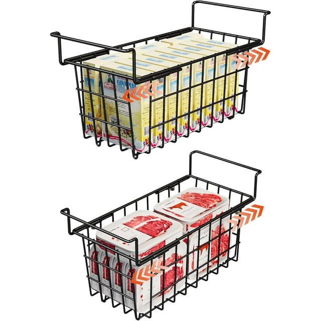 2Pack Chest Freezer Organizer Bins, Freezer Hanging Baskets with ...