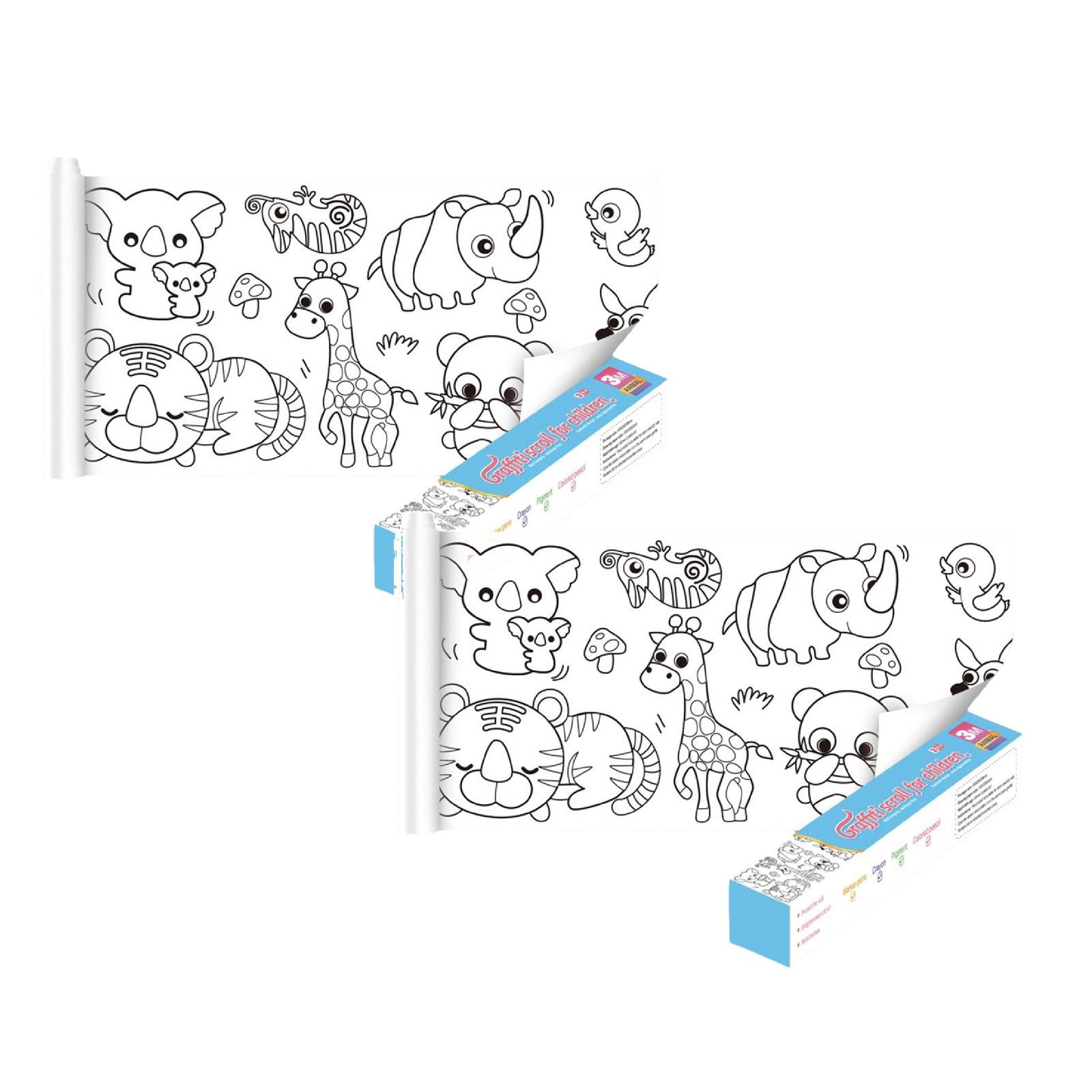 2Pack Children'S Drawing Roll 11.8X118 Inch Pasteable Large Coloring ...