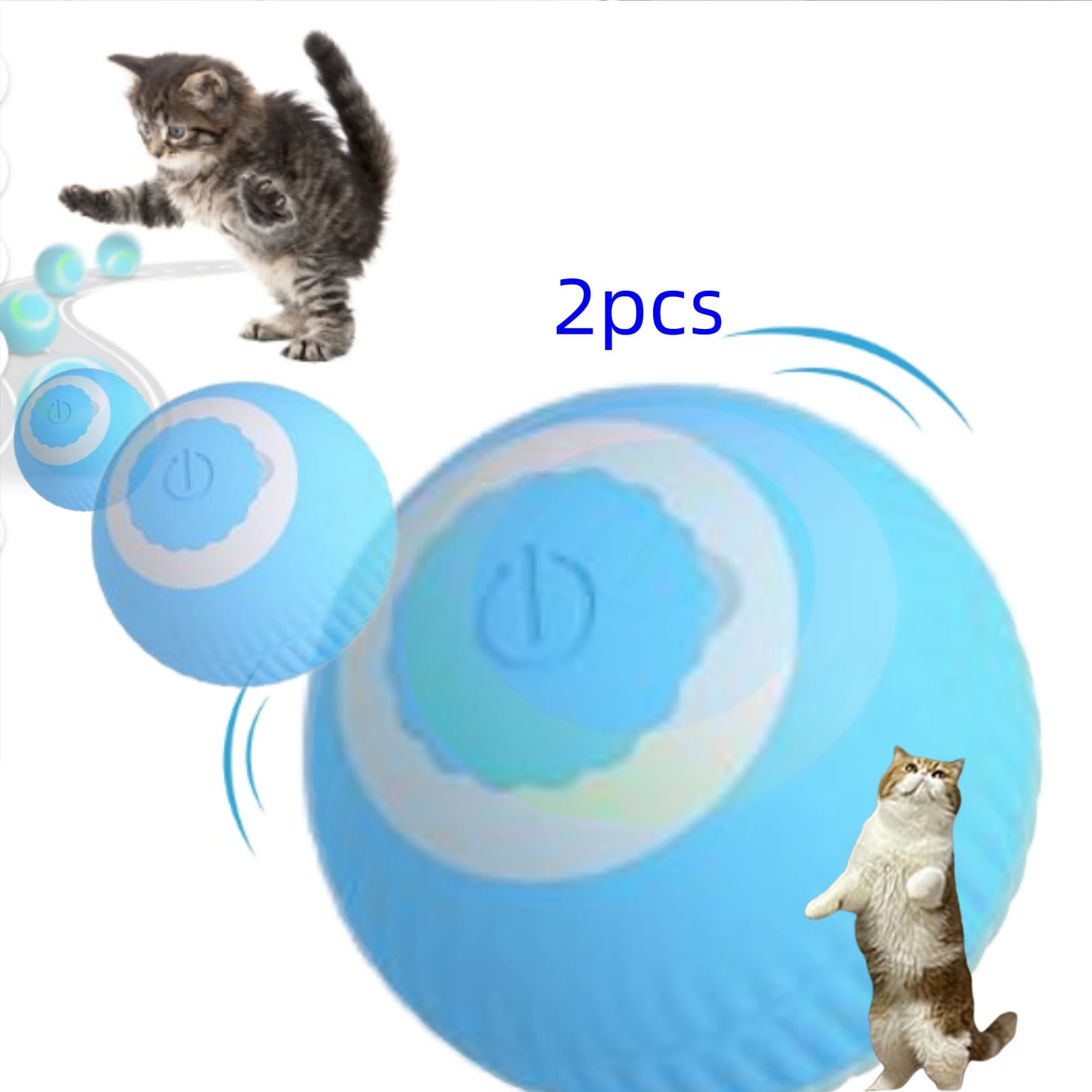 2Pack Clearance!Interactive Cat Toys Ball Automatic Simulation Rolling ...
