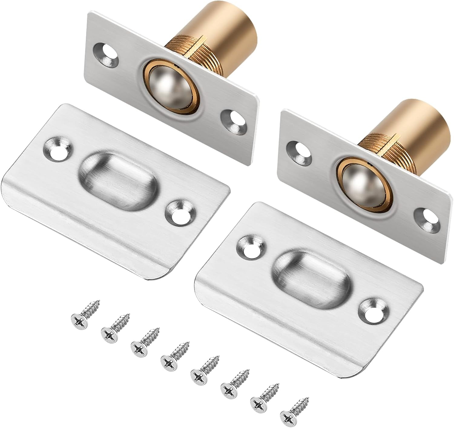 2Pack Closet Door Ball Catch Hardware Adjustable with Strike Plate ...