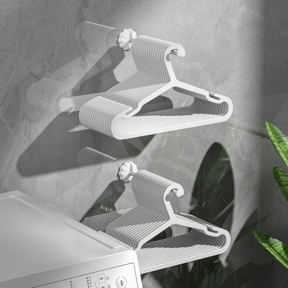 2Pack Clothes Hanger Storage Balcony Bathroom Sorting Non Punching Wall ...