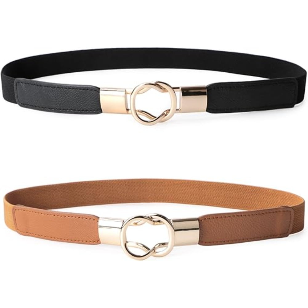 2Pack Comfort Stretch Belt, Adjustable Metal Buckle & Slimming Design ...