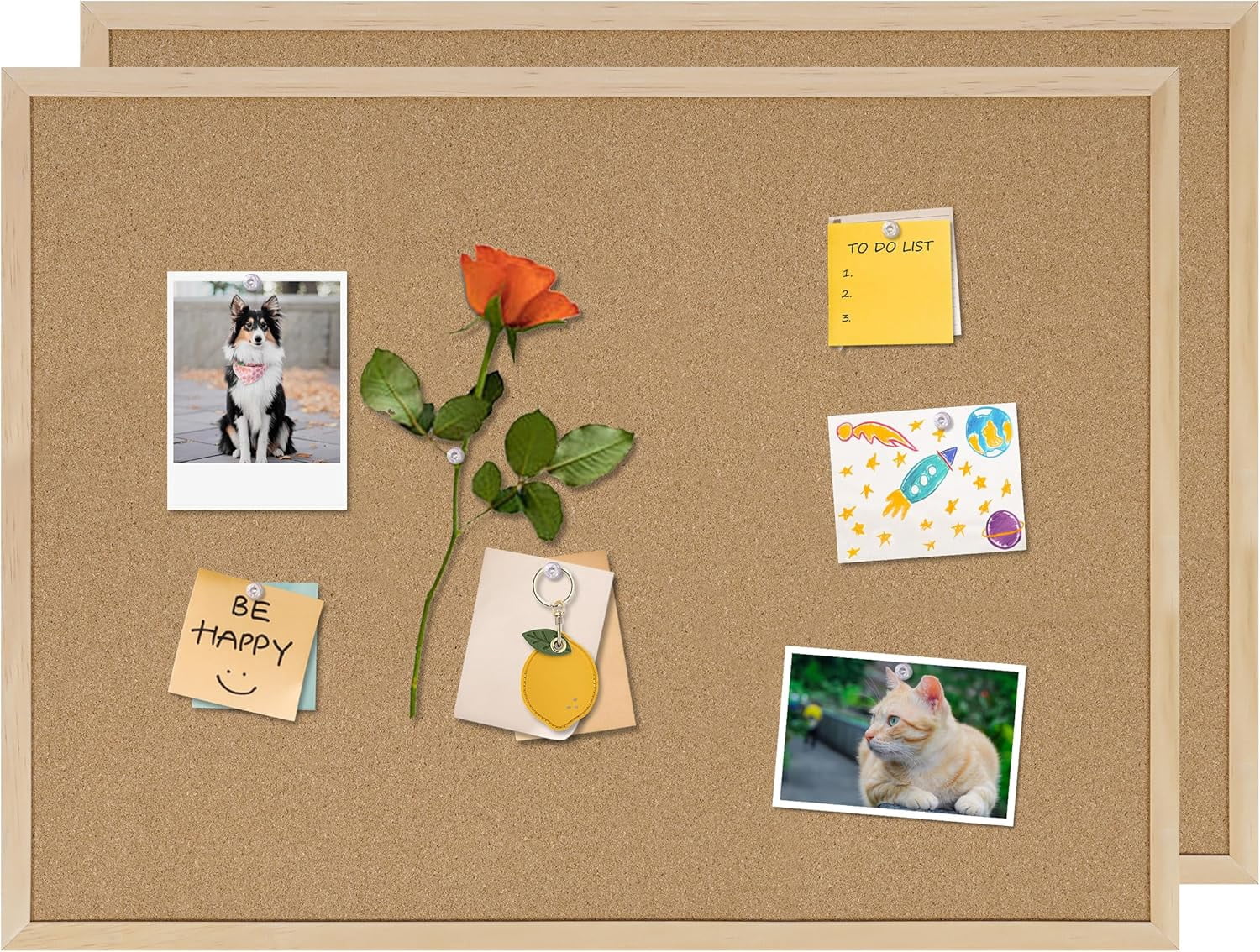 2Pack Cork Board, 36x24 Bulletin Board for Office with Pin Oak Wood ...
