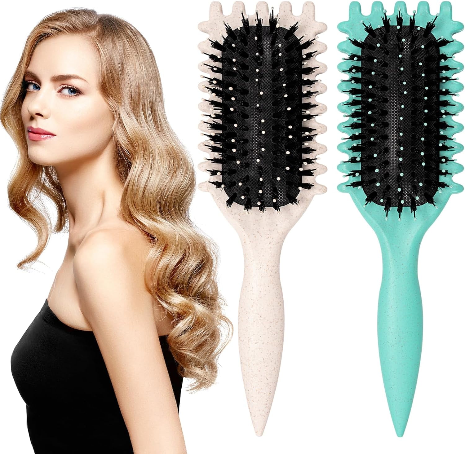 Customer reviews for 2Pack Curly Hair Brush, Detangling Hairbrush with ...