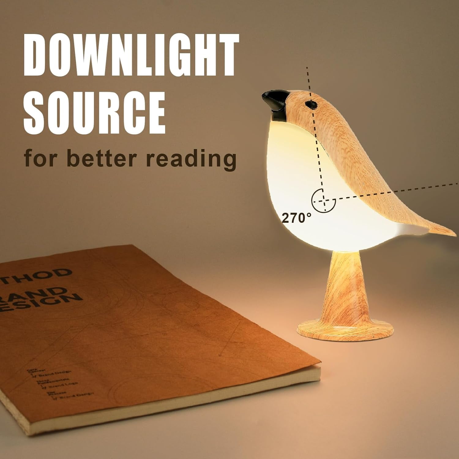 2Pack Cute Bird Table Lamp, Touch Control/Dimmable Brightness/3 Color ...