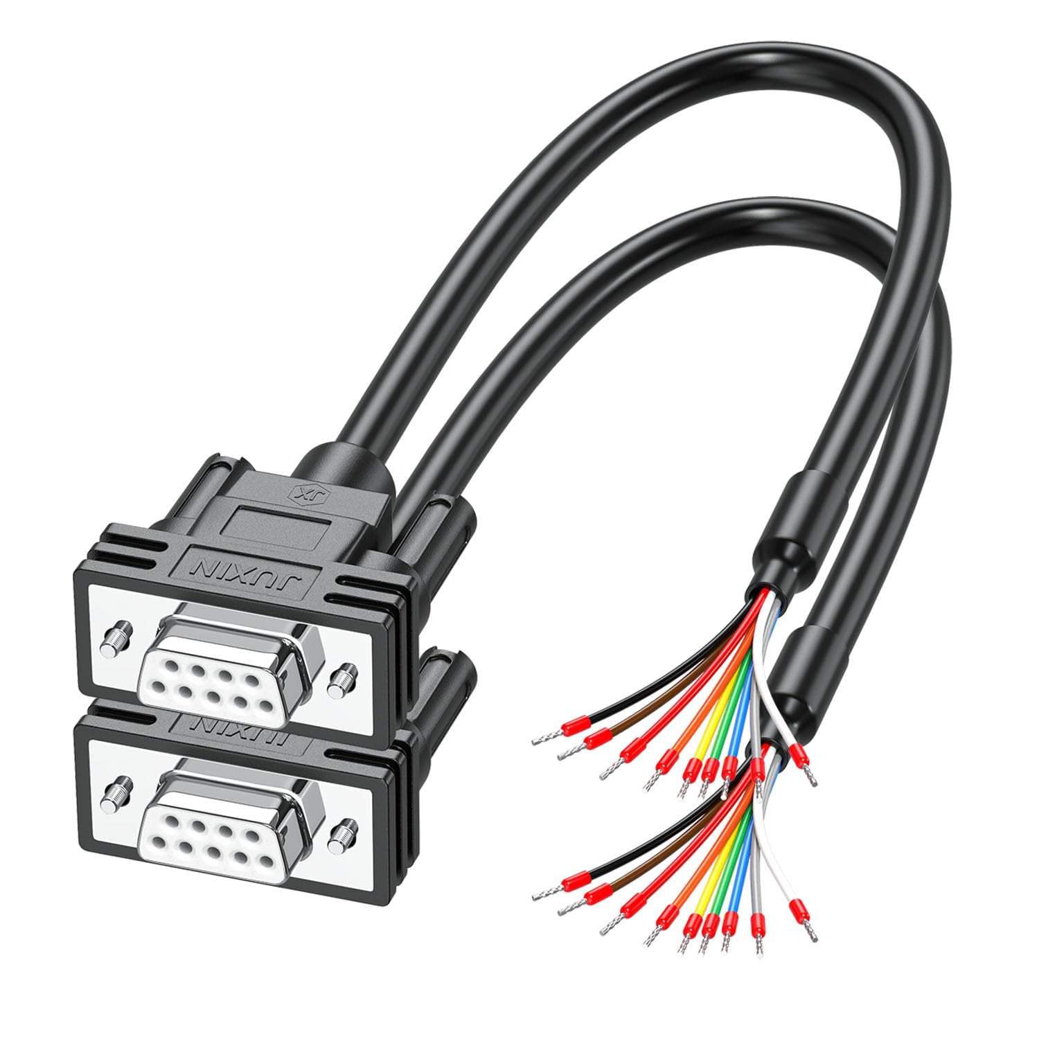 2Pack DB9 Connector RS232 Serial Cable 1.3FT,DB9 Female to Bare Wire ...