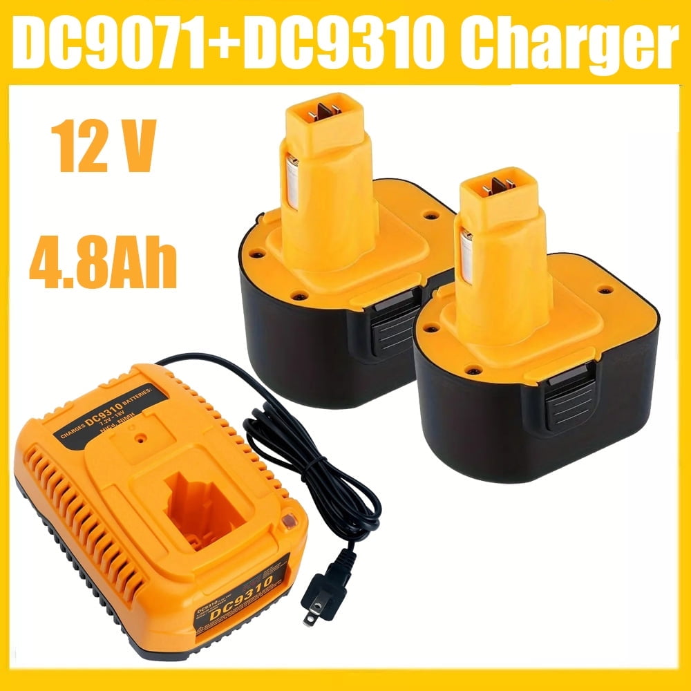 2Pack DC9071 4.8Ah Ni-MH Replacement for Dewalt Battery and DC9310 ...