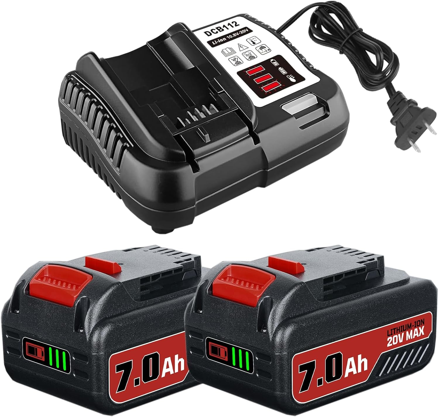 2Pack DCB200 7.0Ah Replacement for Dewalt 20V Max Battery Lithium-ion ... 2Pack DCB200 7.0Ah Replacement for Dewalt 20V Max Battery Lithium-ion ...