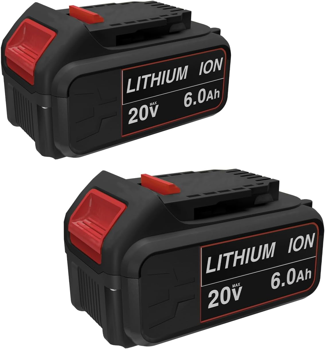 2Pack DCB206 20V 6.0Ah Battery Replacement for 20V 6.0Ah Battery ...