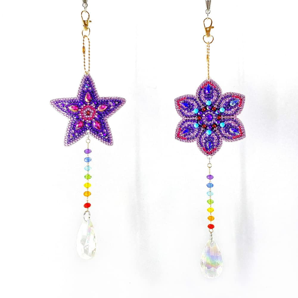 2Pack Diamond Painting Keychain Acrylic DIY Diamond Painting Kits with ...