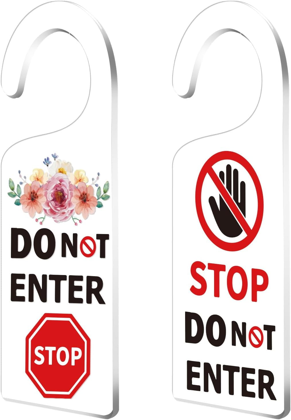 2Pack Do Not Disturb Door Sign Acrylic Notice Door Hanger Sign Stop Do ...