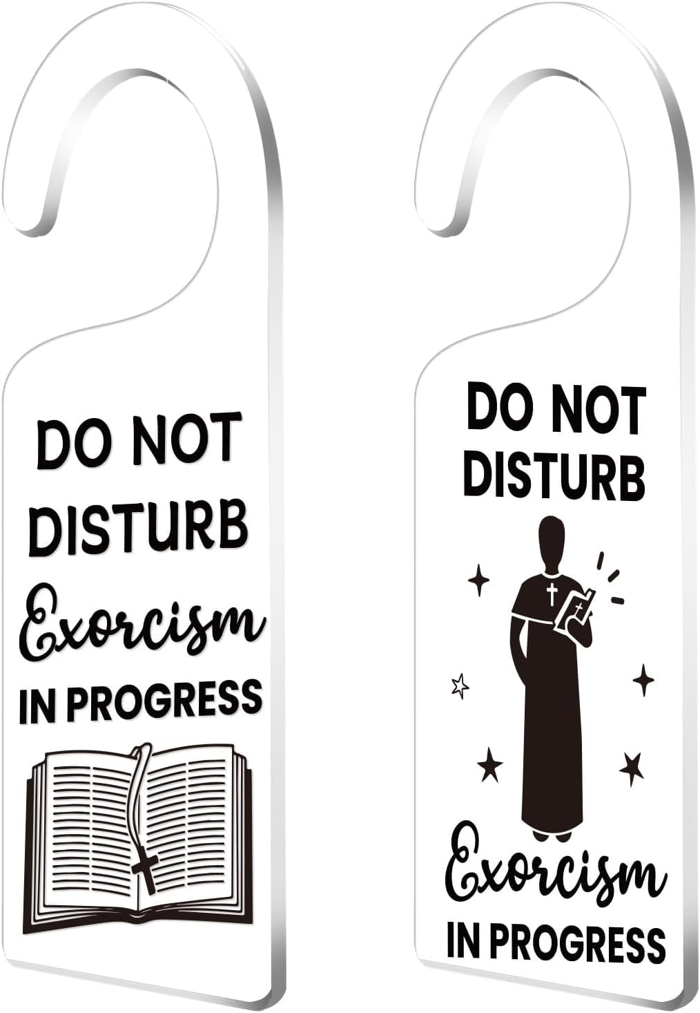 2Pack Do Not Disturb Exorcism in Progress Door Hanger Sign Acrylic ...