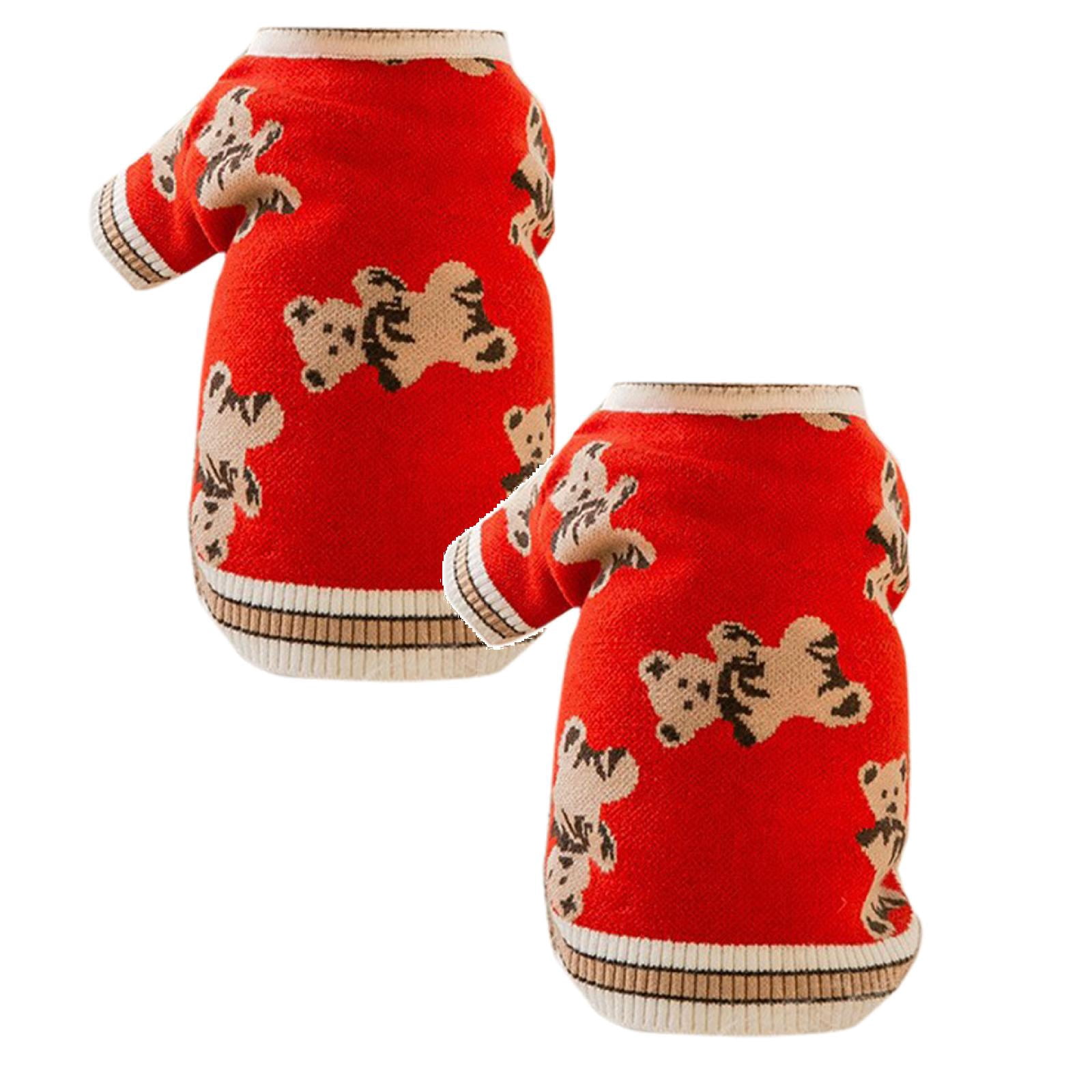2Pack Dog Sweater Cute Bear Dog Cardigans Clothes Puppy Knitting Coat ...