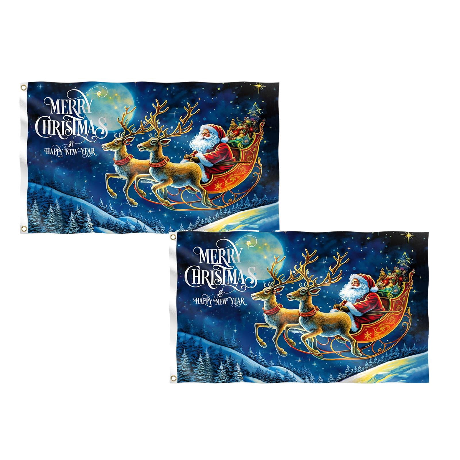 2Pack Double 3X5 Feet Weighted 150D Merry Garden Outdoor Merry Banner ...