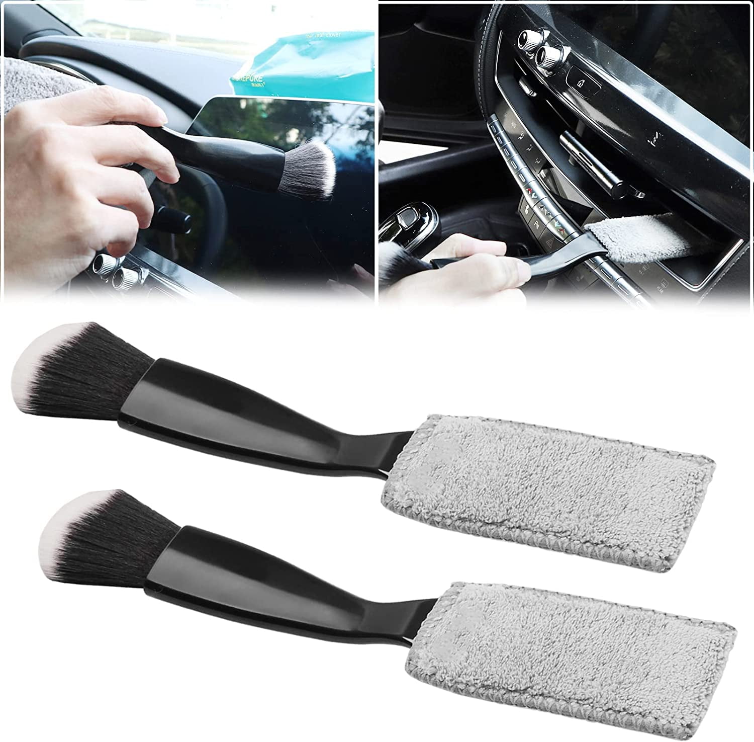 2Pack Double Head Brush for Car Clean,2 in 1 Car Duster for Detailing ...