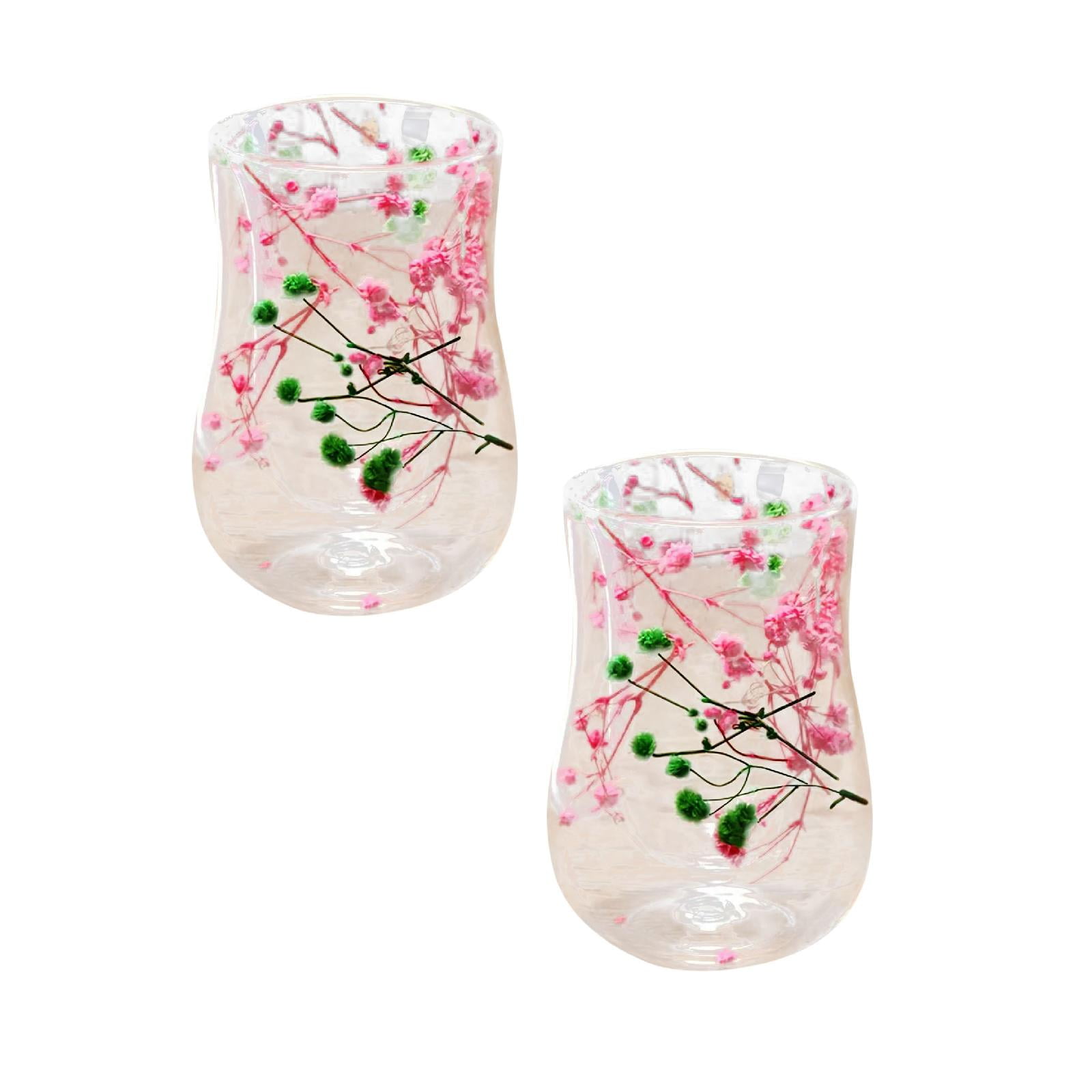 2Pack Dried Double Layer Glass Cup Oval Design For Home Coffee Cup ...
