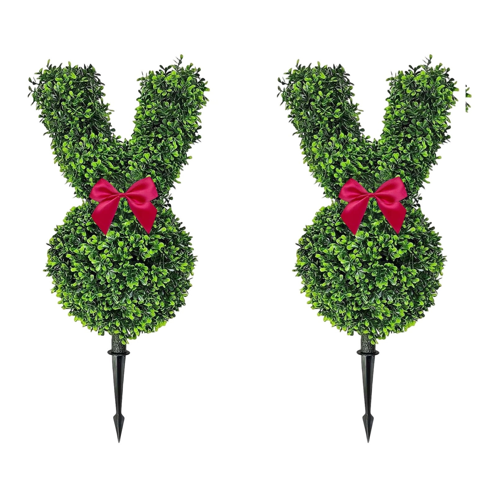 2Pack Easter Bunny Topiary Tree – Premium Artificial Rabbit Topiary for ...