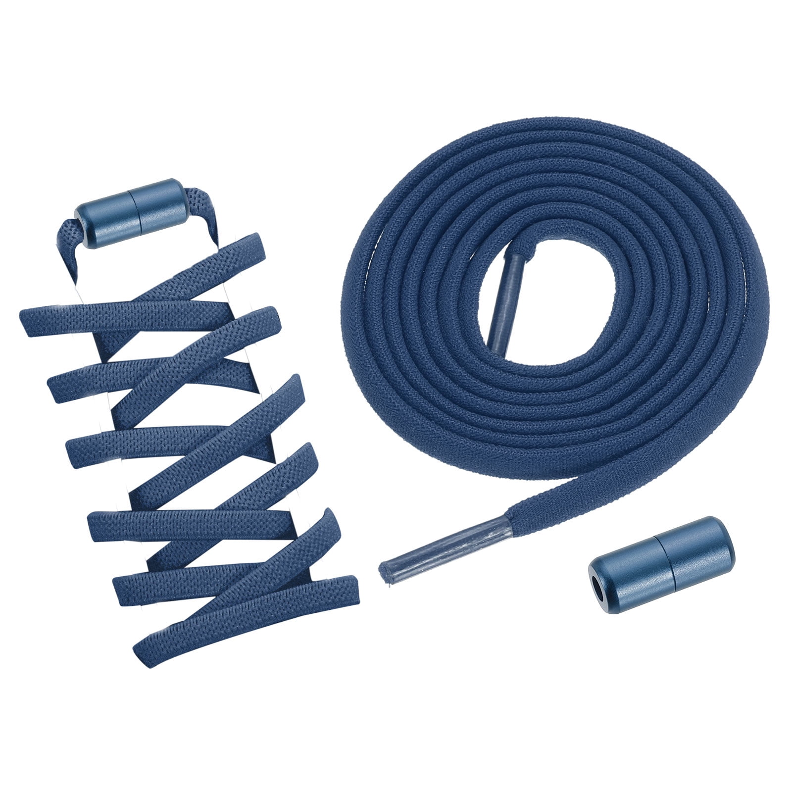 2Pack Elastic Shoe Laces Buckle Lock No Tie Shoelace Turnbuckle Navy ...