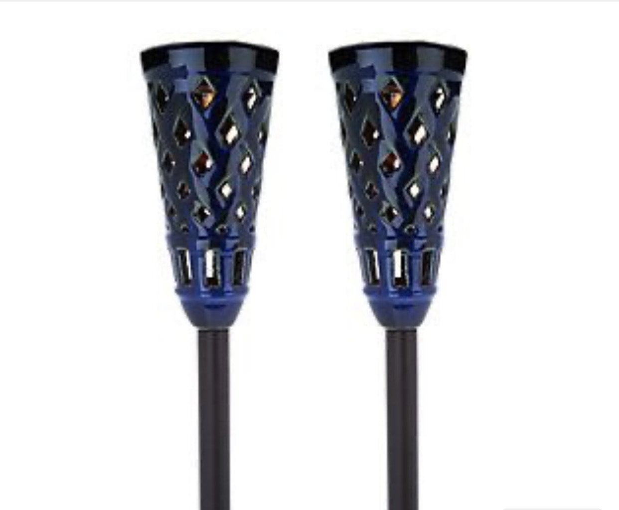 2Pack Energizer LED Ceramic Solar Tiki Torch Lights Dancing Lights ...
