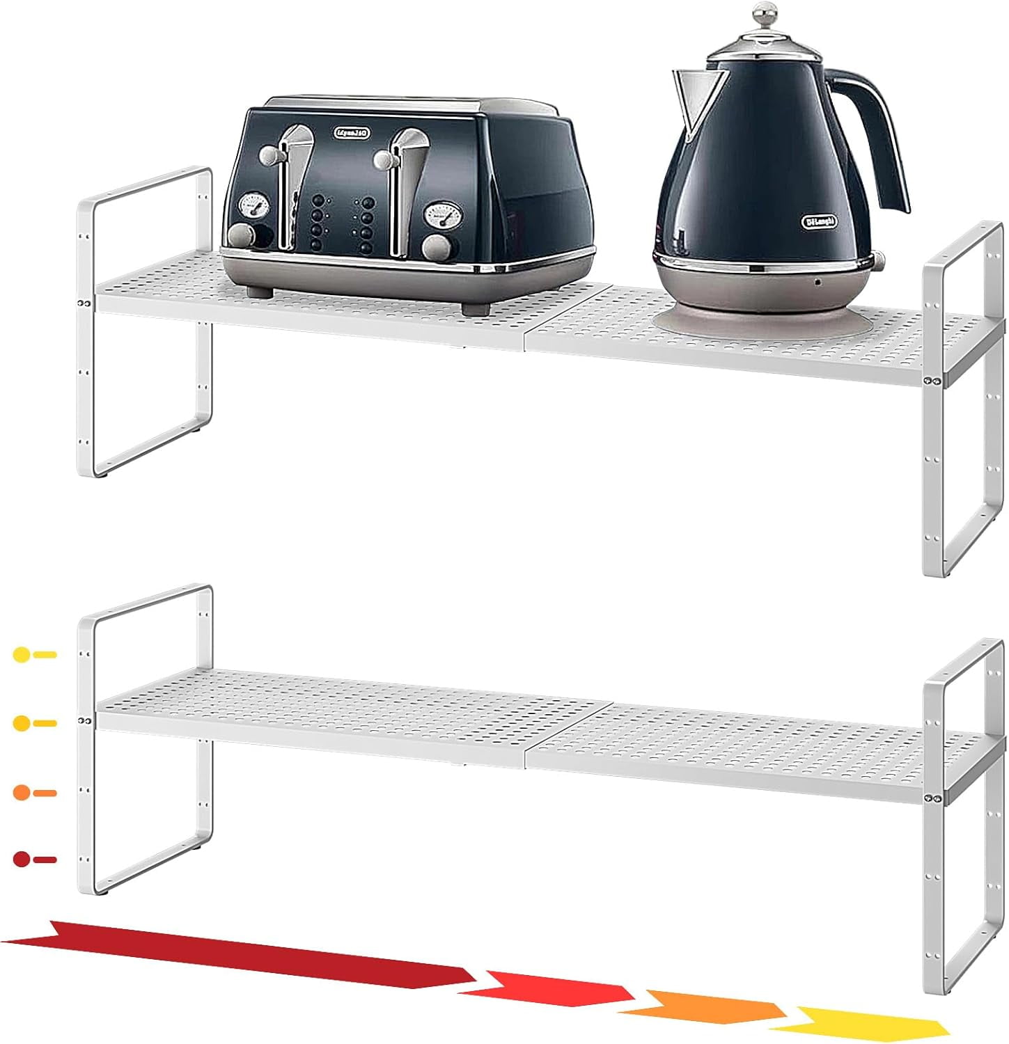 2Pack Expandable Shelf Organizer 8.1" Wide, Easy to Assemble Cabinet ...