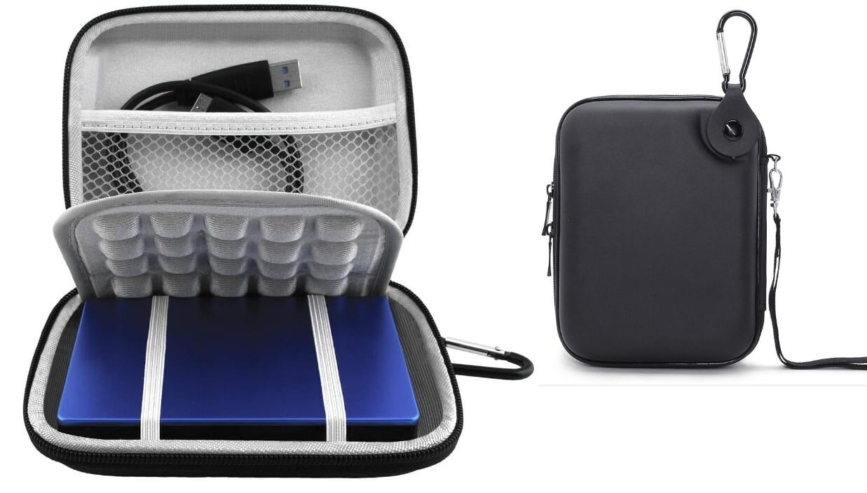 2Pack External Hard Drive Portable Carrying Case 2.5 Inch HDD CASE for Western Digital WD My ...